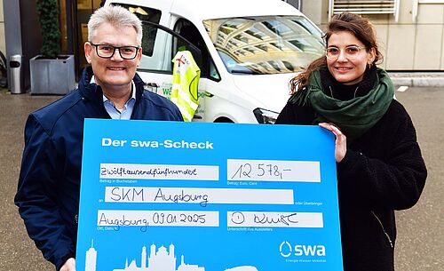 swa Herzenswunsch-Spendenaktion: 12.578 Euro für das Kältemobil des SKM Augsburg